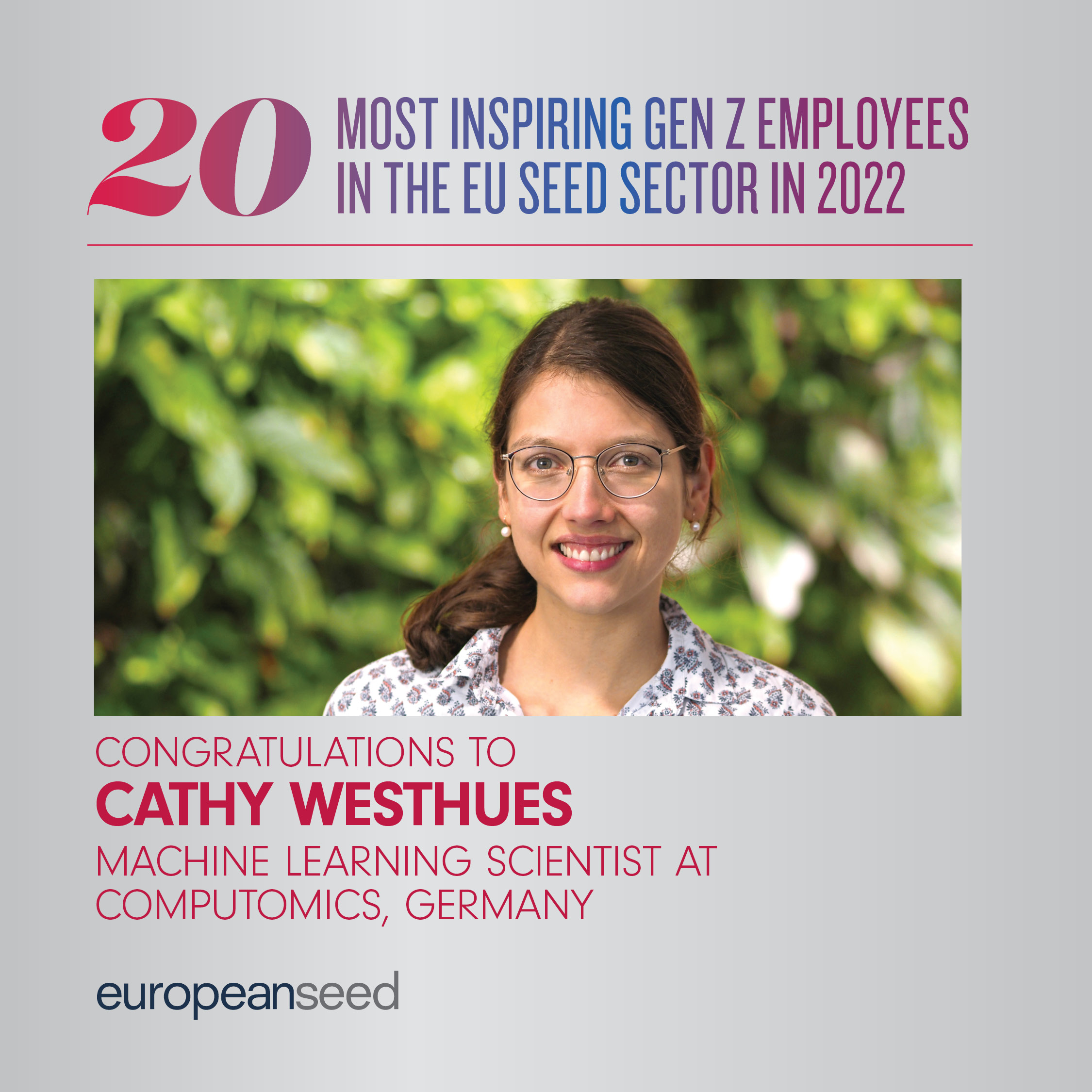Computomics - Cathy Westhues distinguished by European Seed